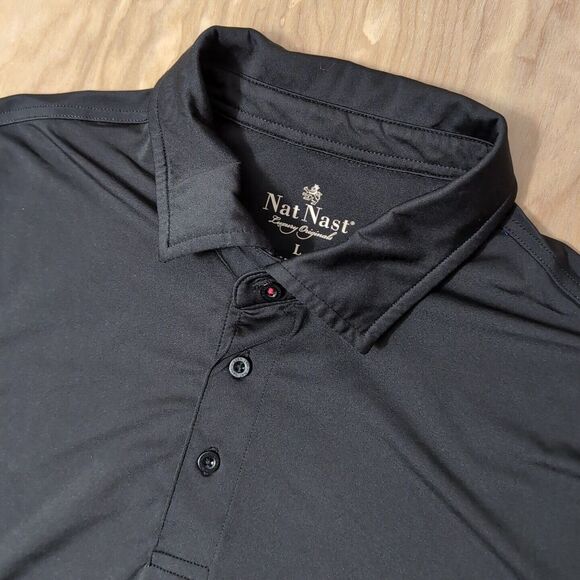 Nat Nast | Shirts | Nat Nast Mens L Polo Shirt Solid Black Short Sleeve ...